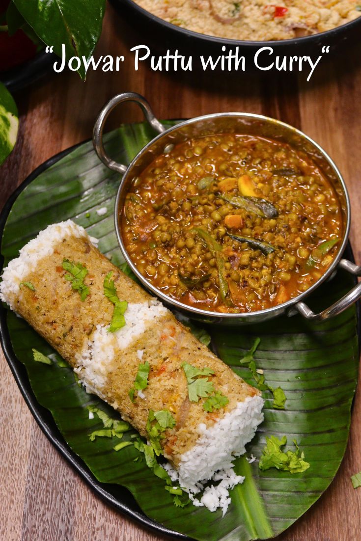 Jowar Puttu with Green Moong Curry -Wholesome & Delicious - %siten